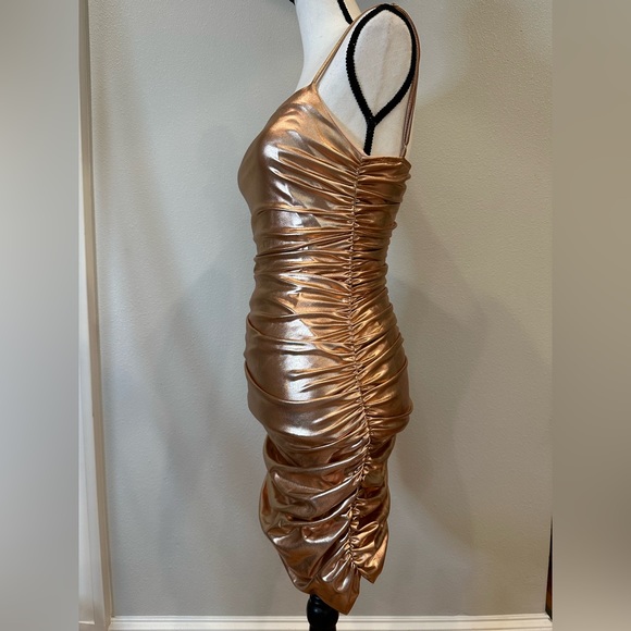 Rosedress | Dresses | Rosedress Metallic Rose Gold Mini Dress | Poshmark